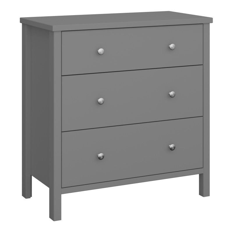 Tromso 3 Drawers Grey Chest Of Drawer | Lavishway UK