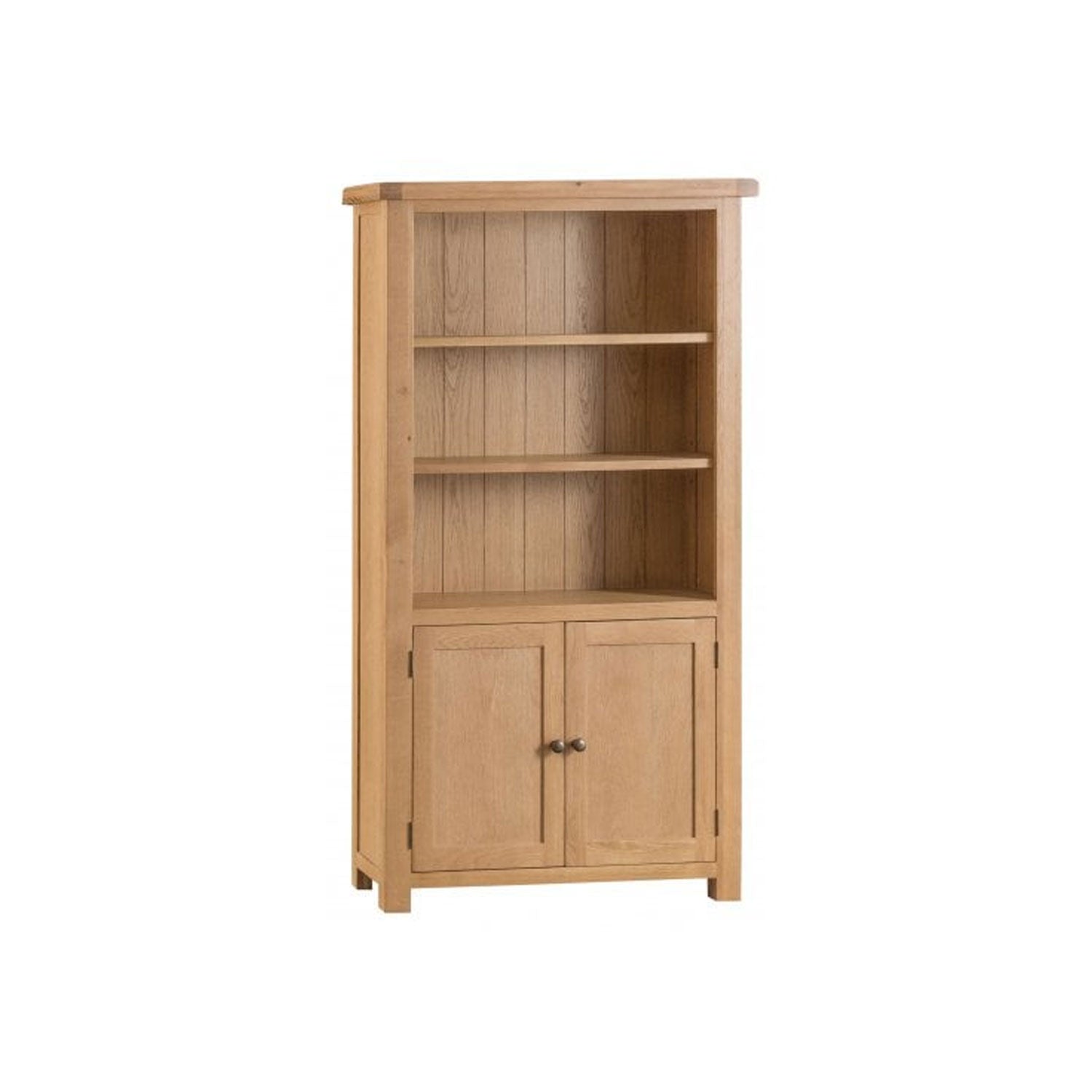 Chunky Oak Solid Wood Large Bookcase | Lavishway UK