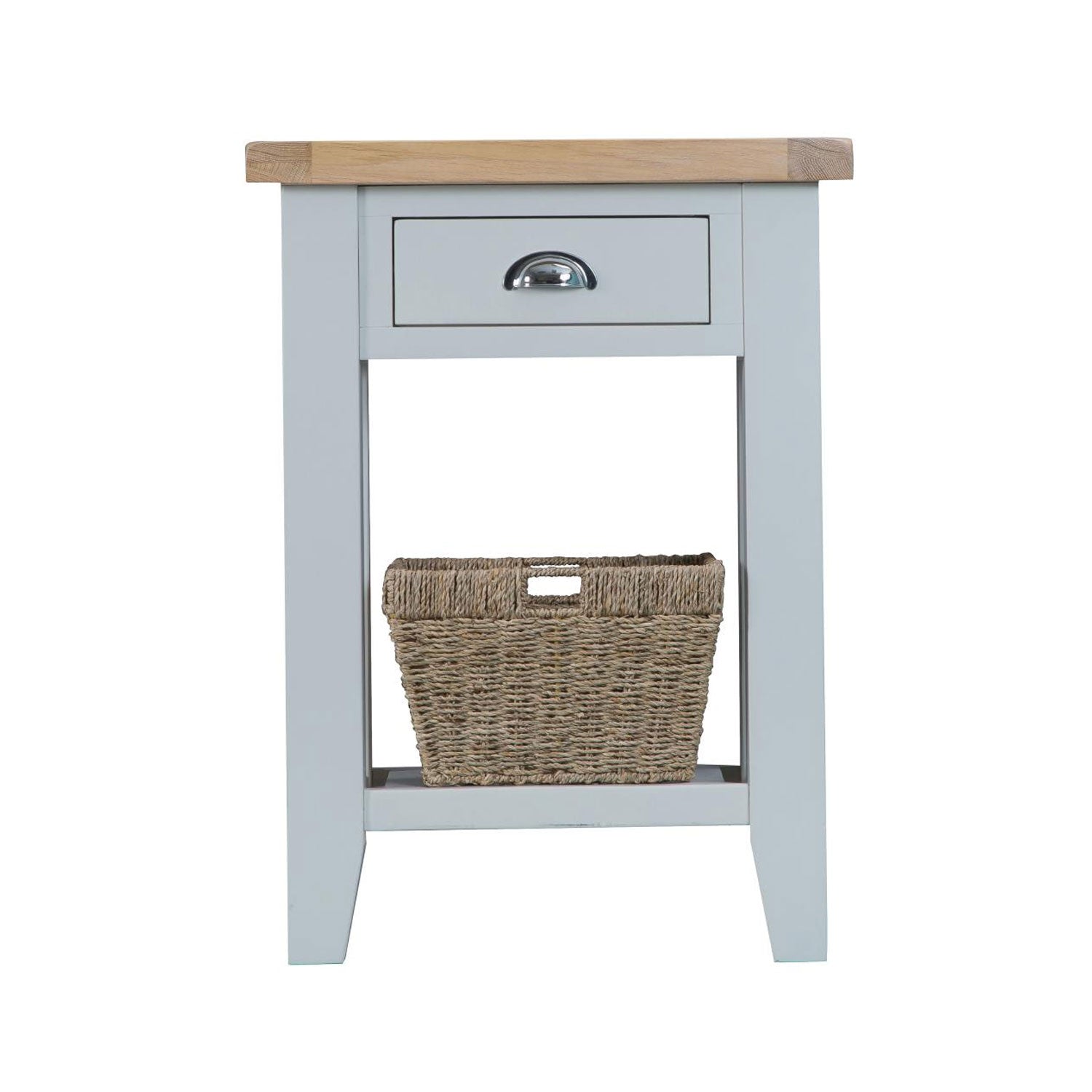 Tattershall Oak Top Grey Telephone Table | Lavishway UK