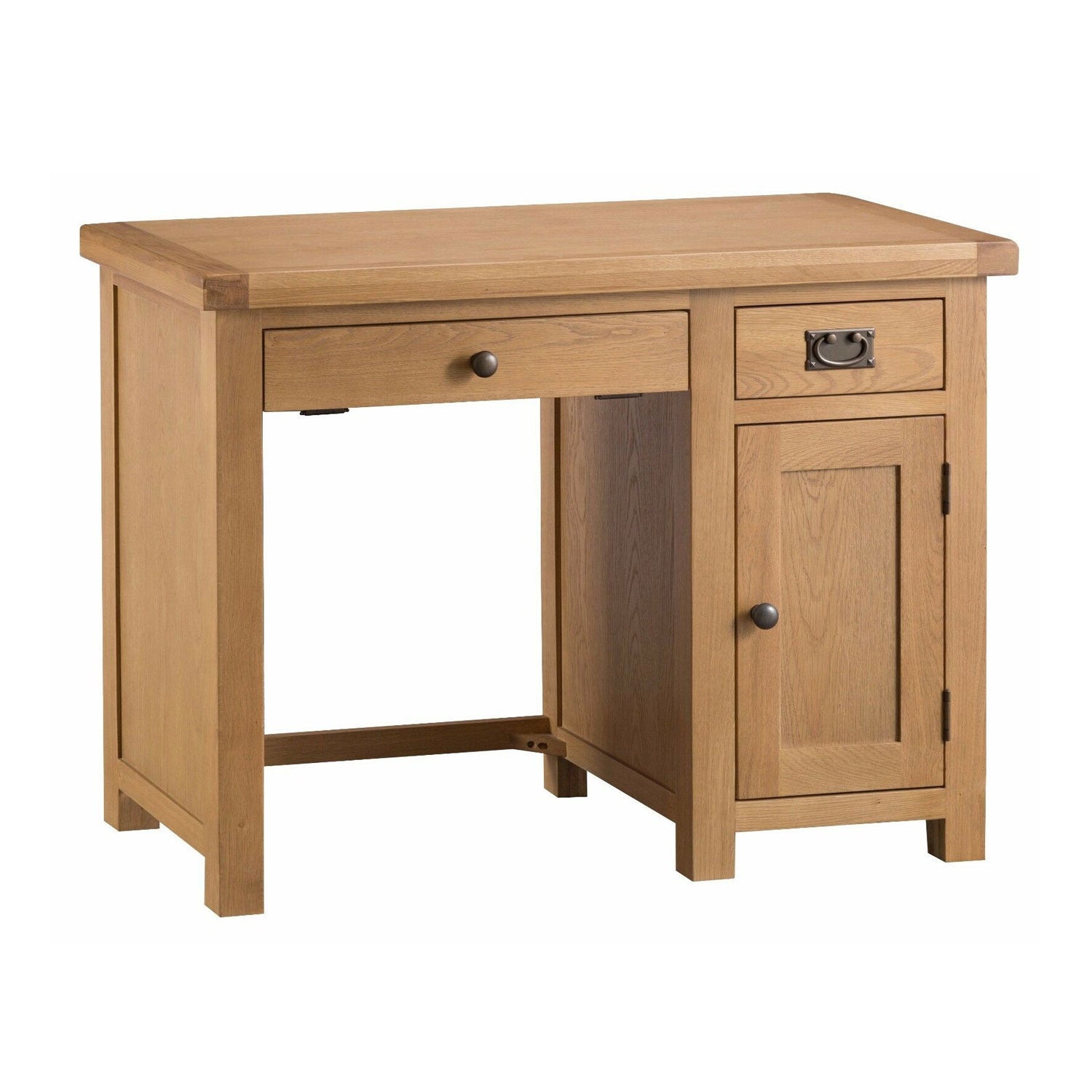 Chunky Oak Single Computer Desk | Lavishway UK