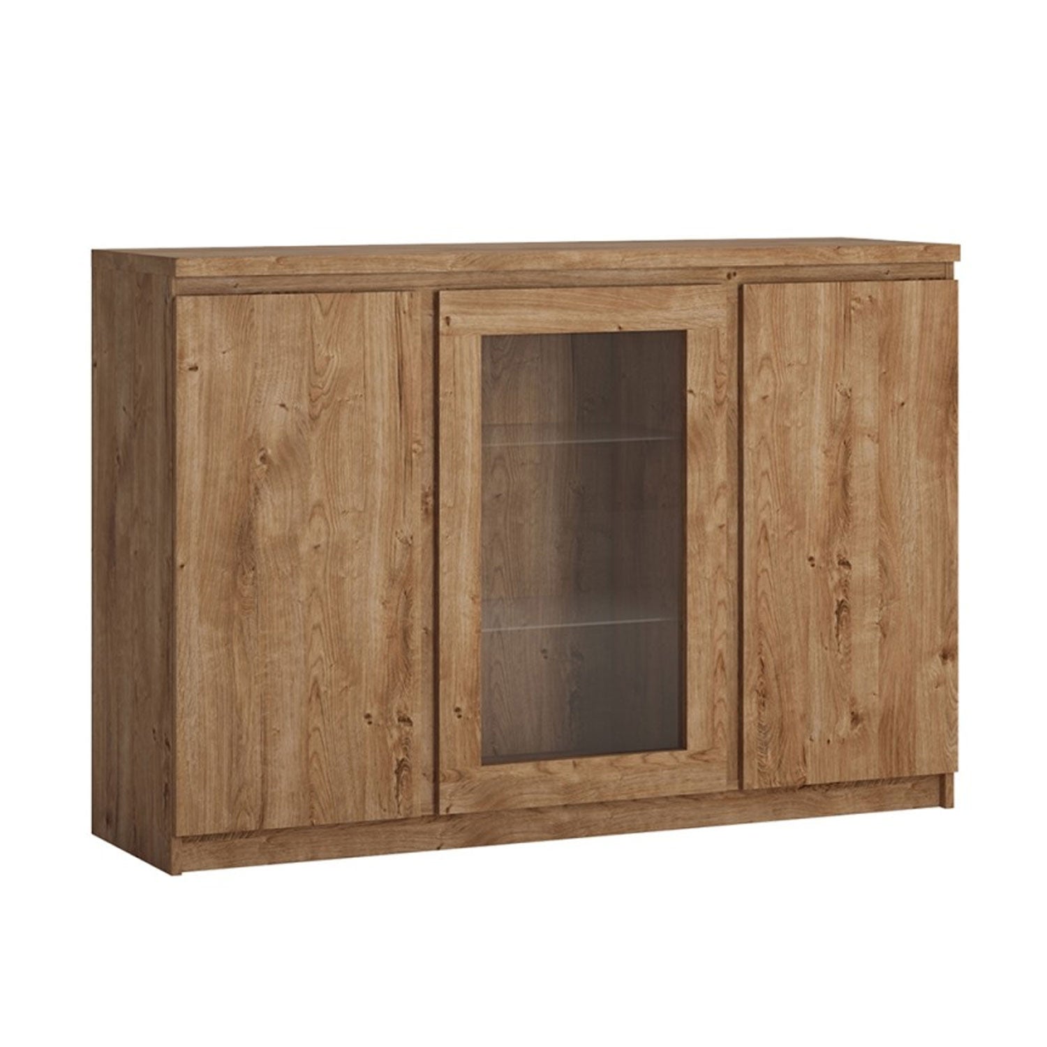Fribo Oak Finish 3 Doors Wooden Sideboard | Lavishway UK