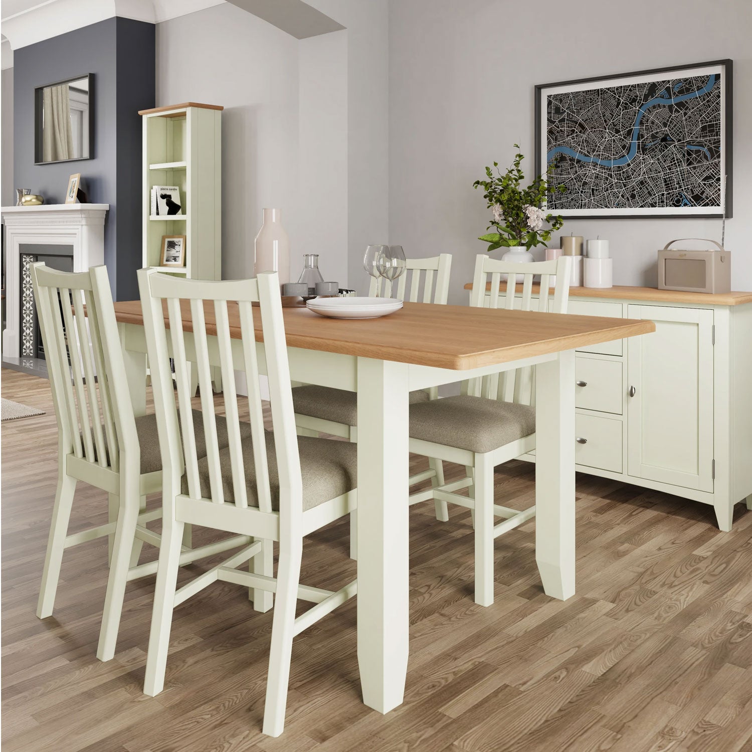 Grantham Oak Top Extendable Dining Table | Lavishway UK