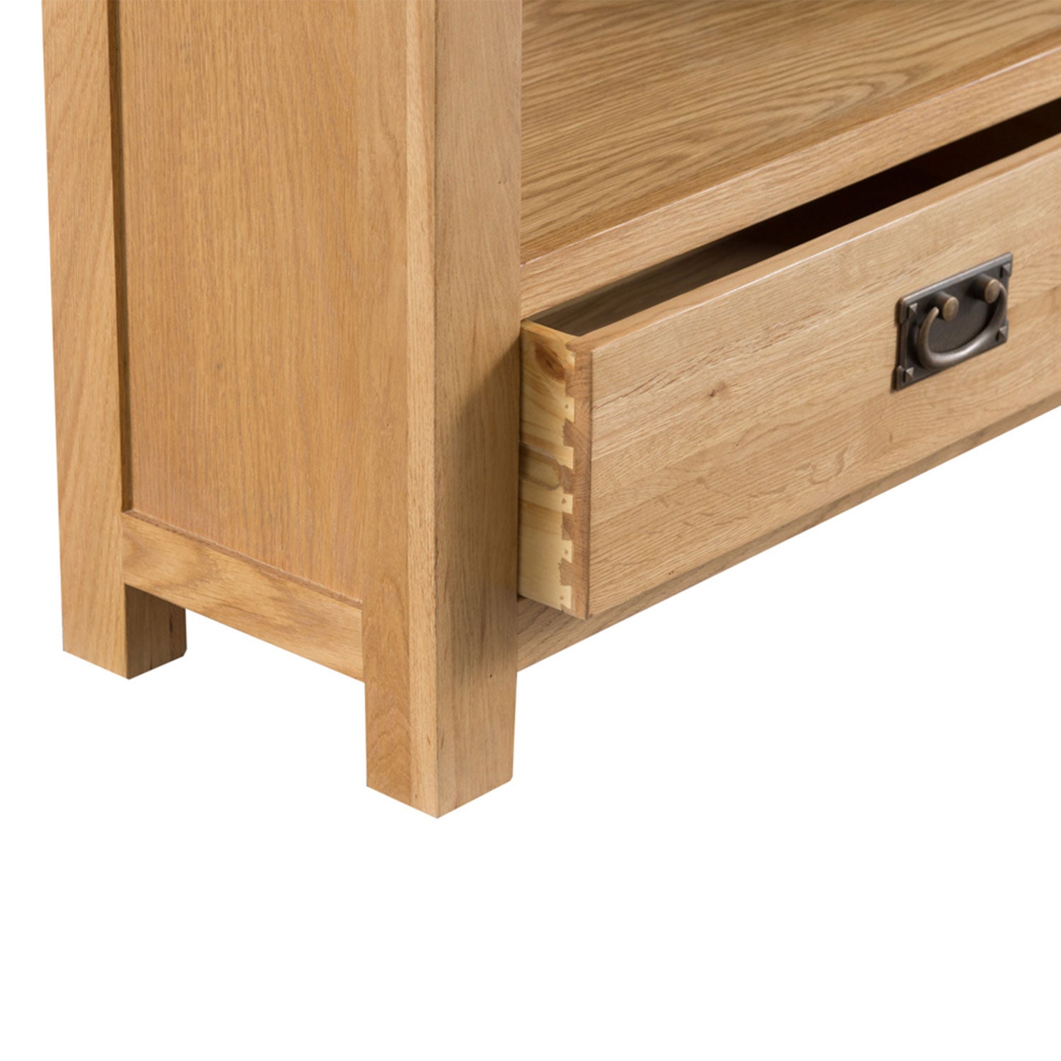 Chunky Solid Oak Narrow Bookcase | Lavishway UK