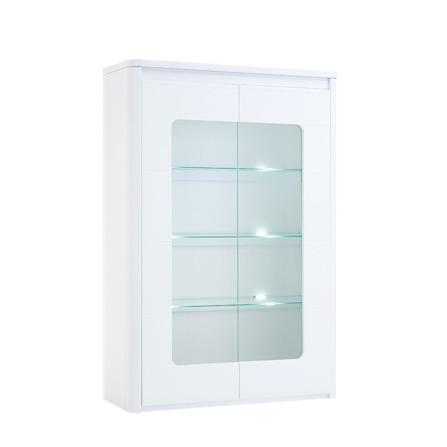 Bellini White High Gloss 2 Doors Display Unit | Lavishway UK