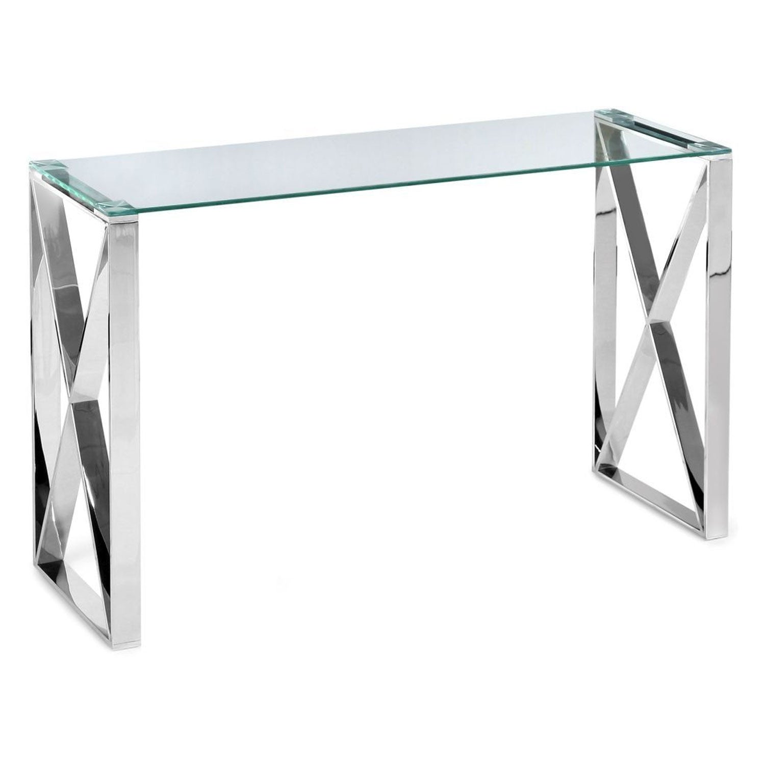 Capri Contemporary Glass Top Console Table | Lavishway UK
