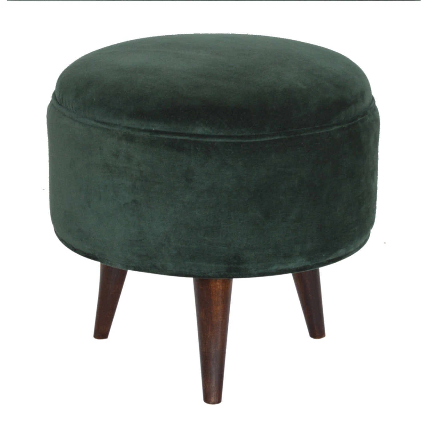 Emerald Green Velvet Footstool | Lavishway UK
