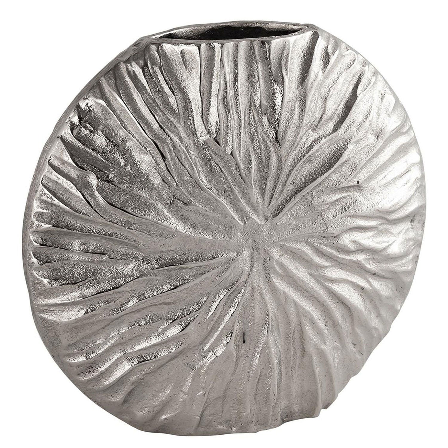Farrah Silver Aluminum Textured Vase | Lavishway UK
