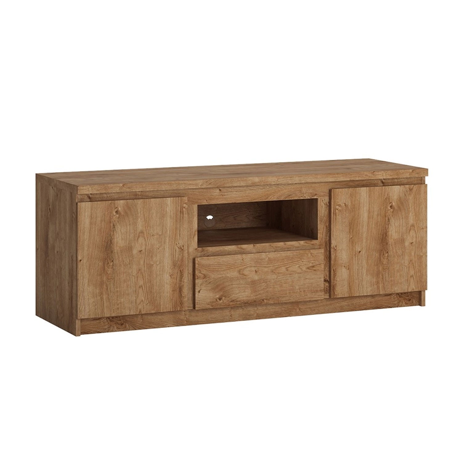 Fribo Oak 2 Door and 1 Drawer Wide TV Unit | Lavishway UK