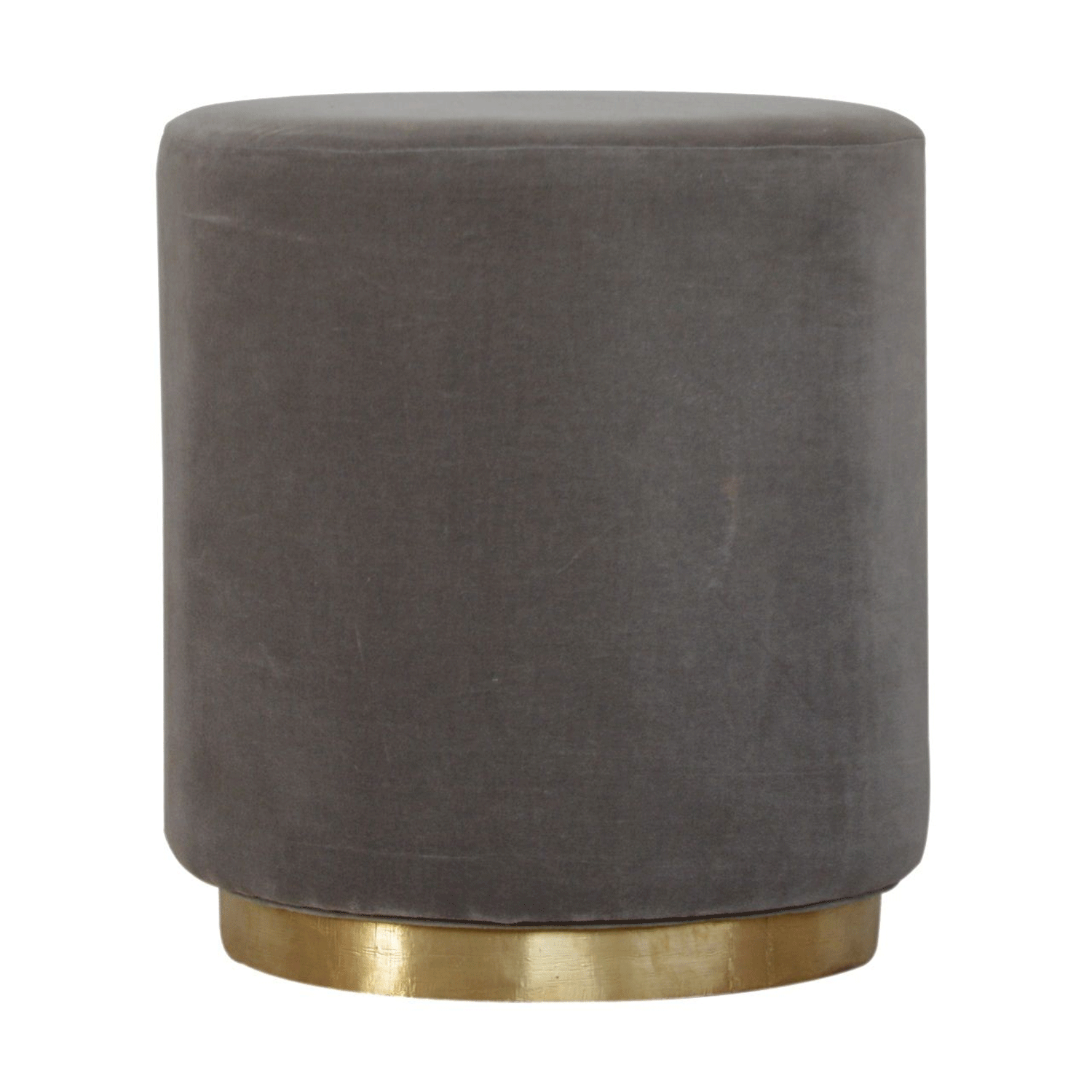 Swindon Upholstered Grey Velvet Footstool | Lavishway UK