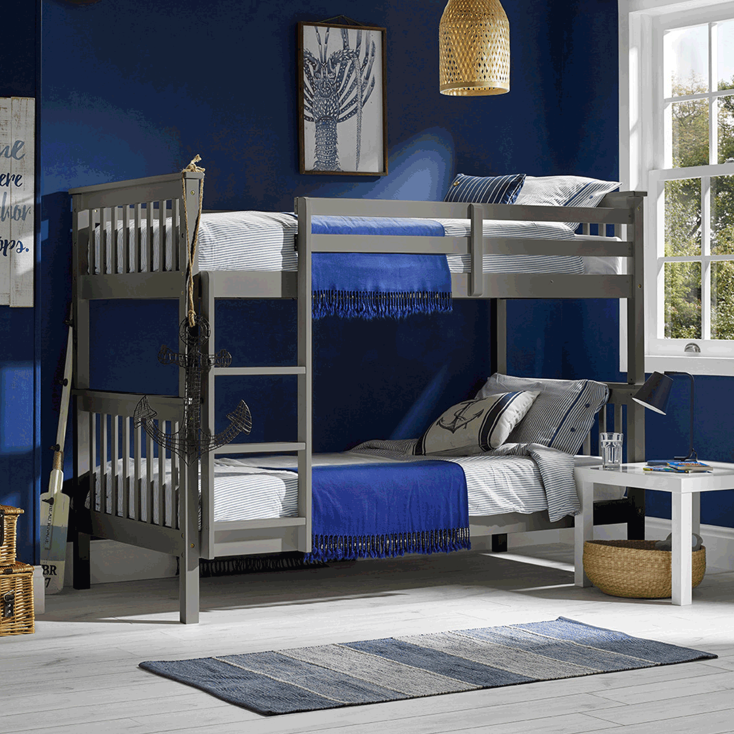 Leo Grey Finish Bunk Bed Frame | Lavishway UK