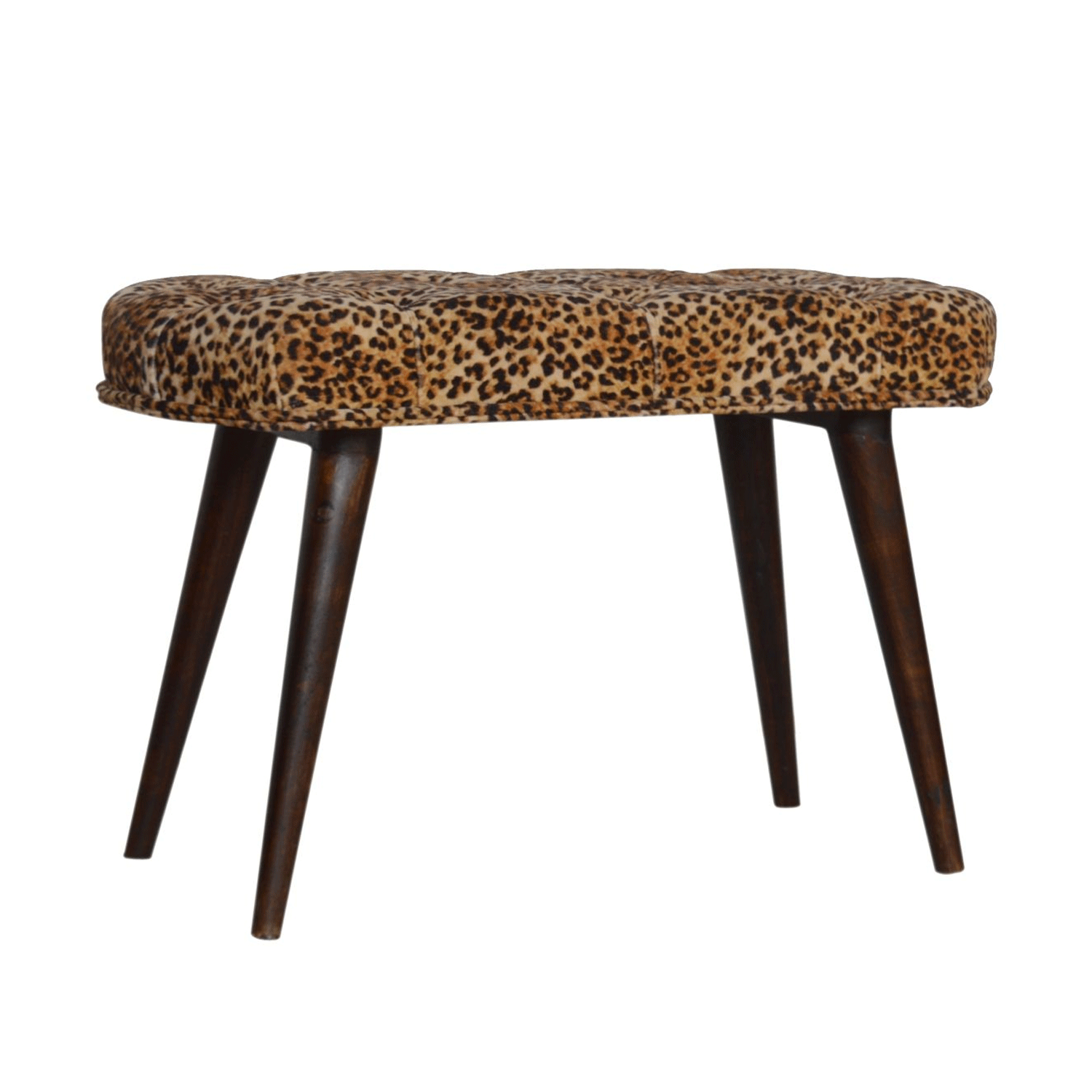Perkins Leopard Print Velvet Bench | Lavishway UK