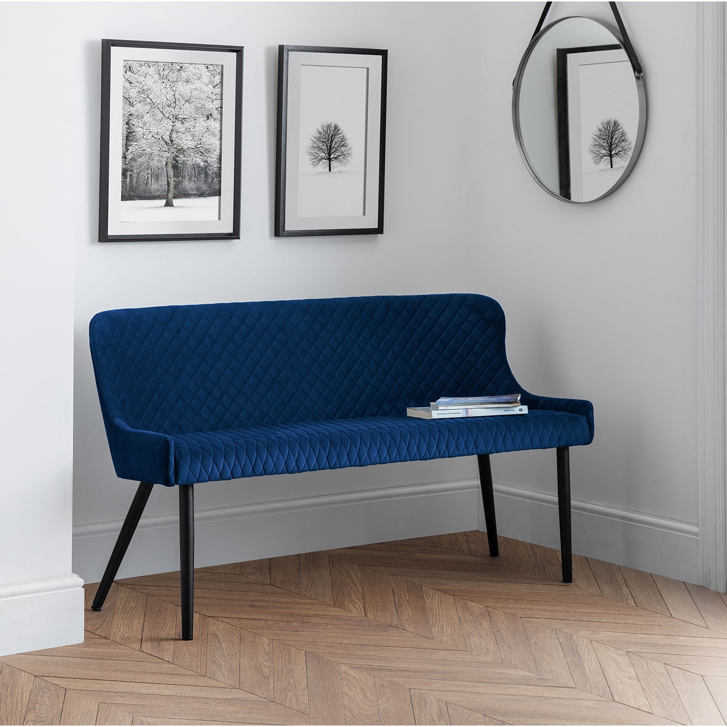 Luxe Classic Velvet High Back Bench | Lavishway UK