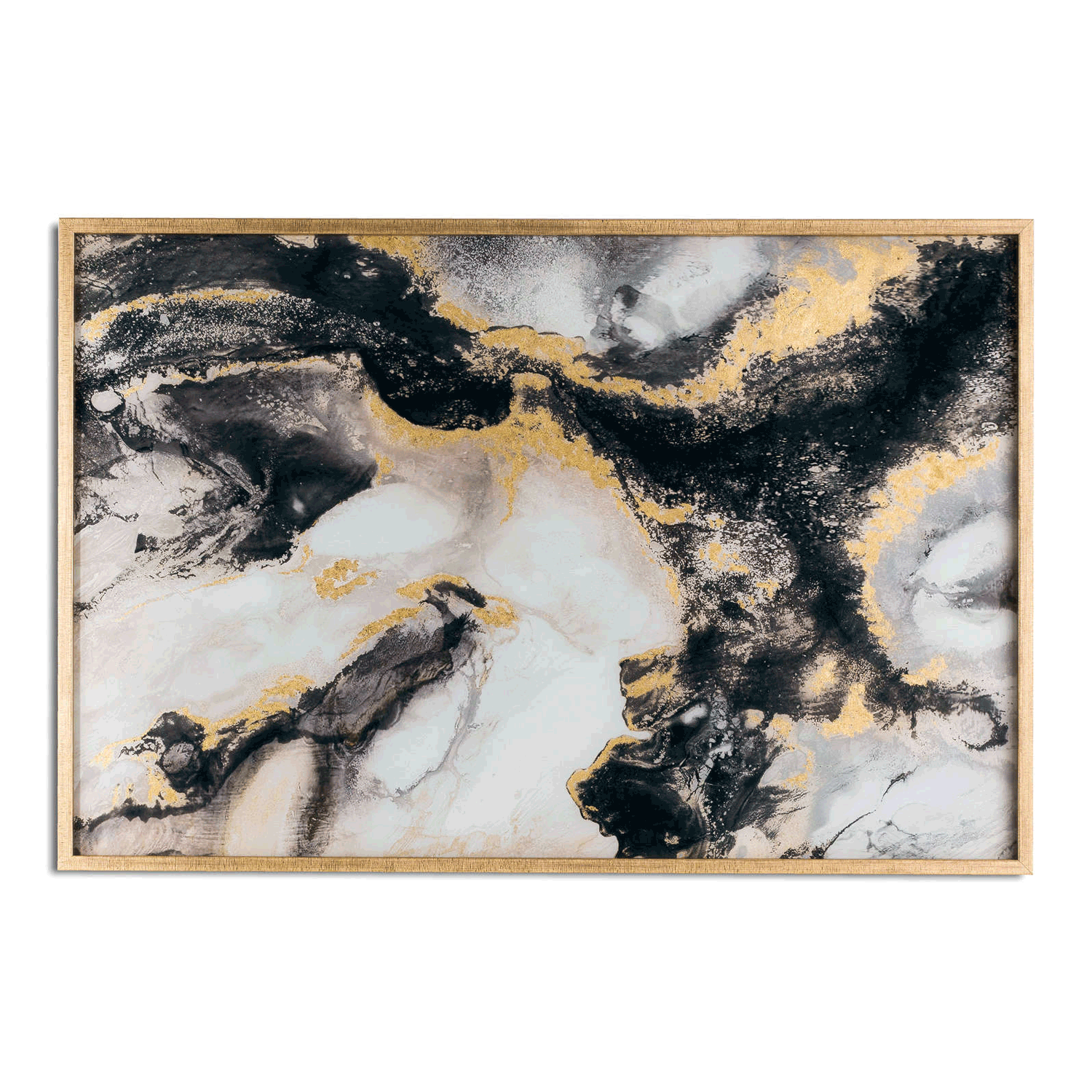 Marble Effect Glass Image In Gold Frame | Lavishway UK