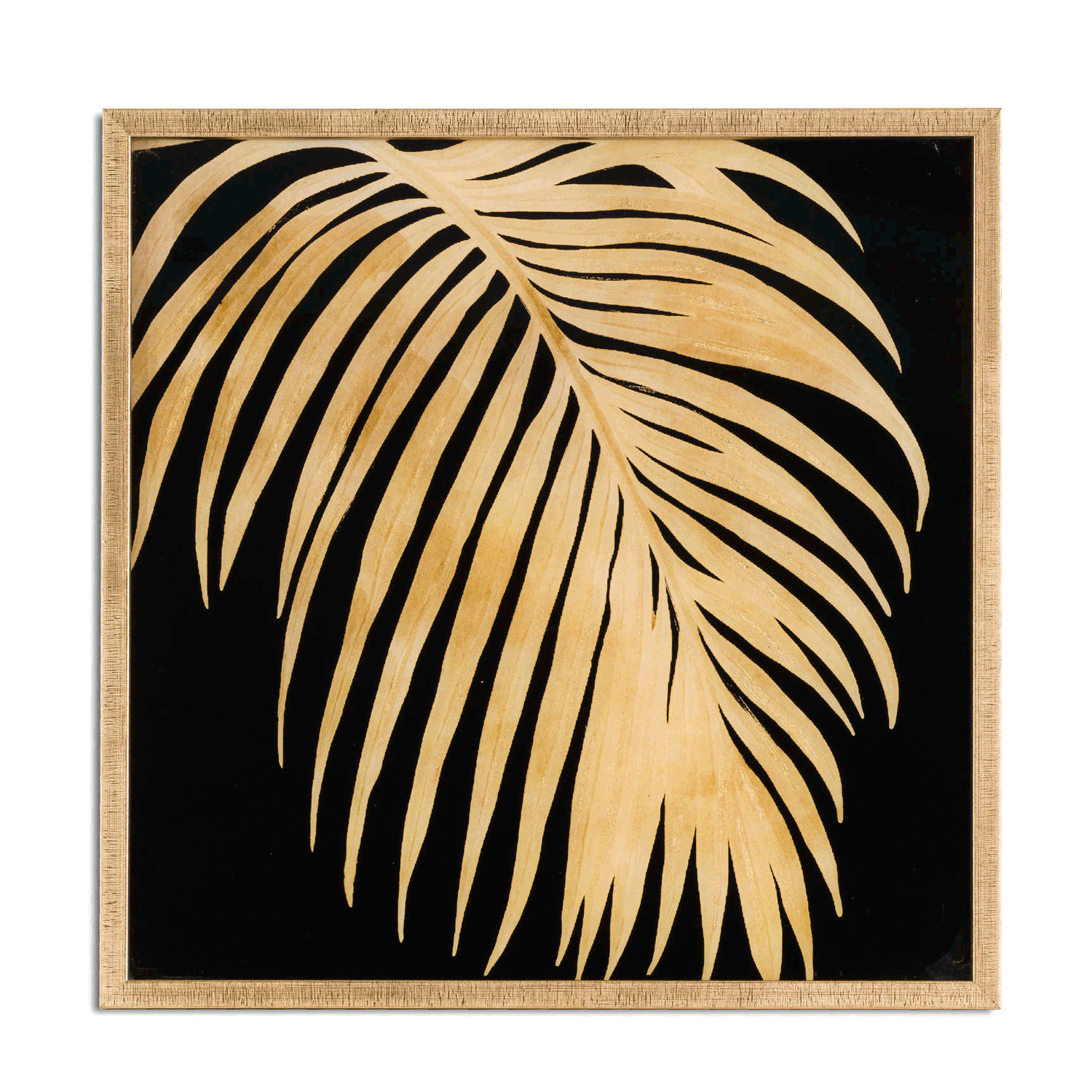 Metallic Palm Glass Image Wall Art | Lavishway UK
