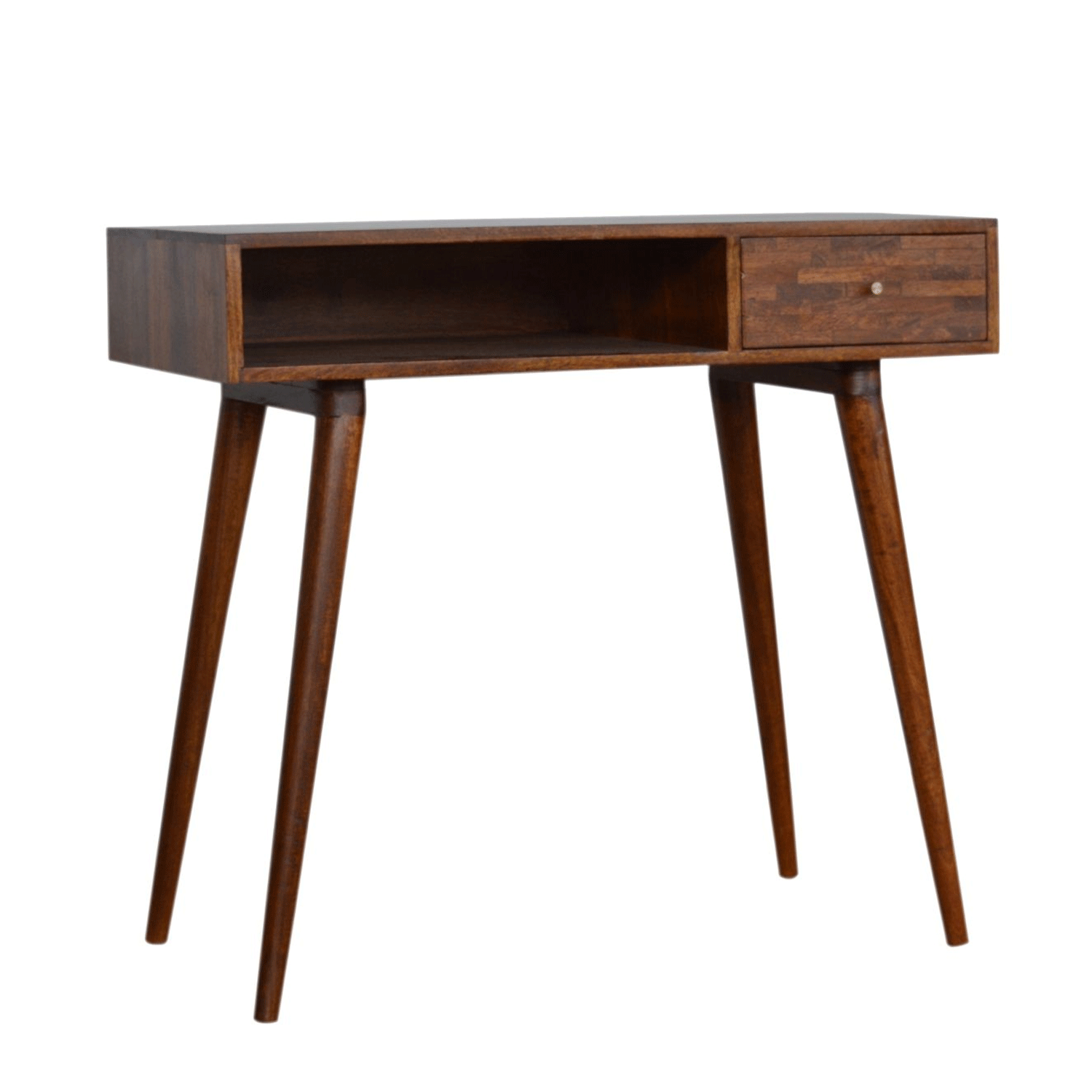 Hutch Solid Wood Chestnut Writing Desk | Lavishway UK