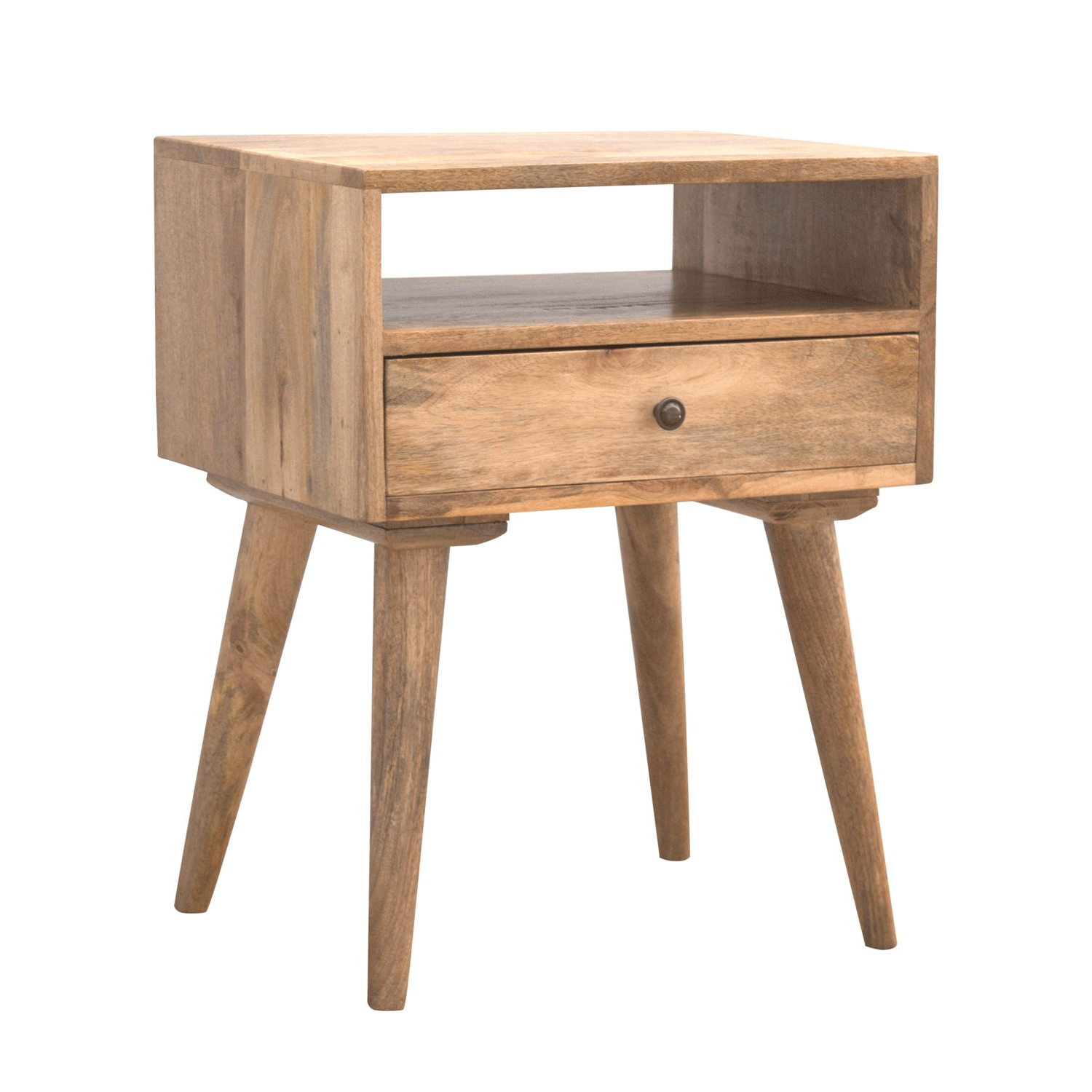 Assorted Open Slot Solid Wood Bedside Table | Lavishway UK