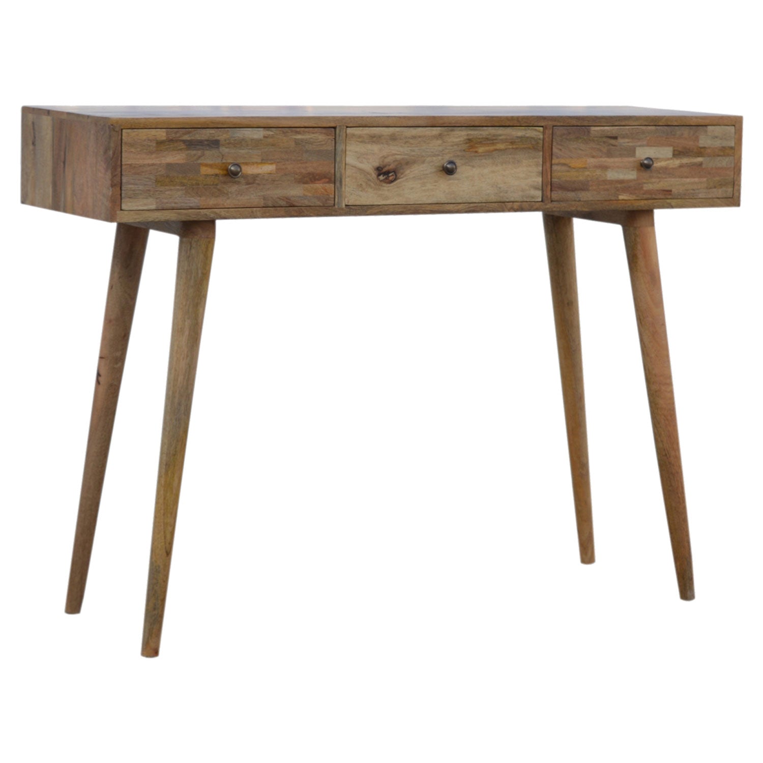 Nero 3 Drawers Oak Finish Console Table | Lavishway UK