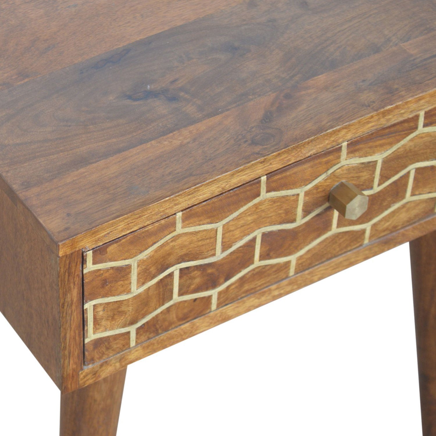 Nimbus Brass Pattern 1 Drawer Bedside Table | Lavishway UK