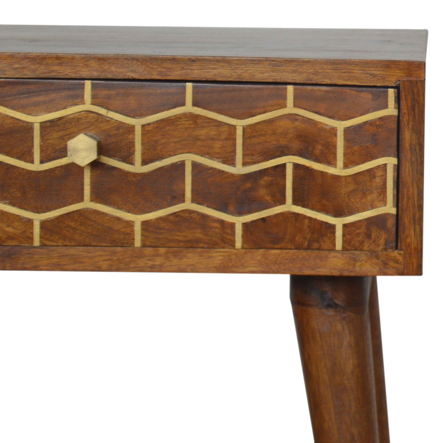 Nimbus Brass Pattern 1 Drawer Bedside Table | Lavishway UK