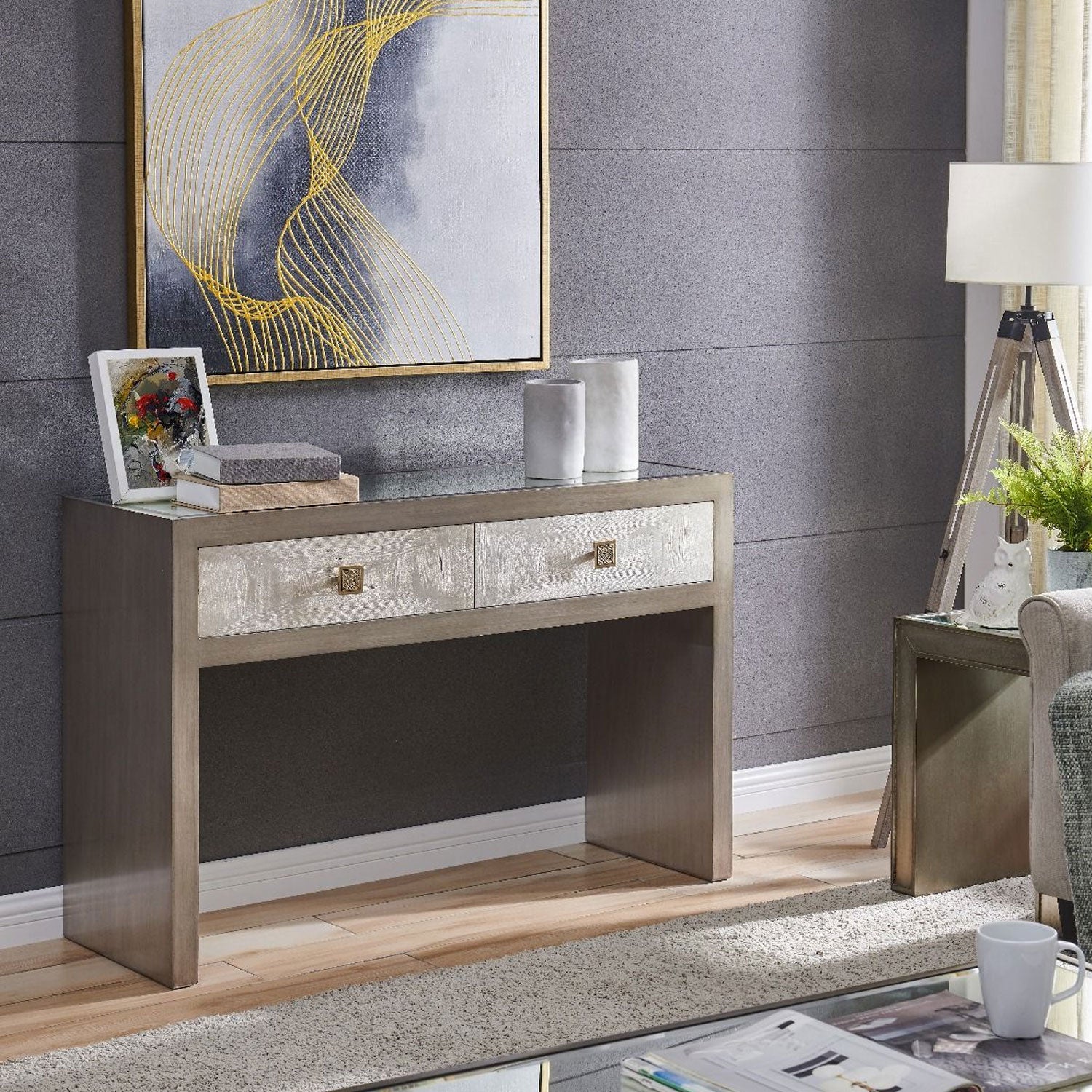 Nova Wood Grain Console Table & Wall Mirror | Lavishway UK