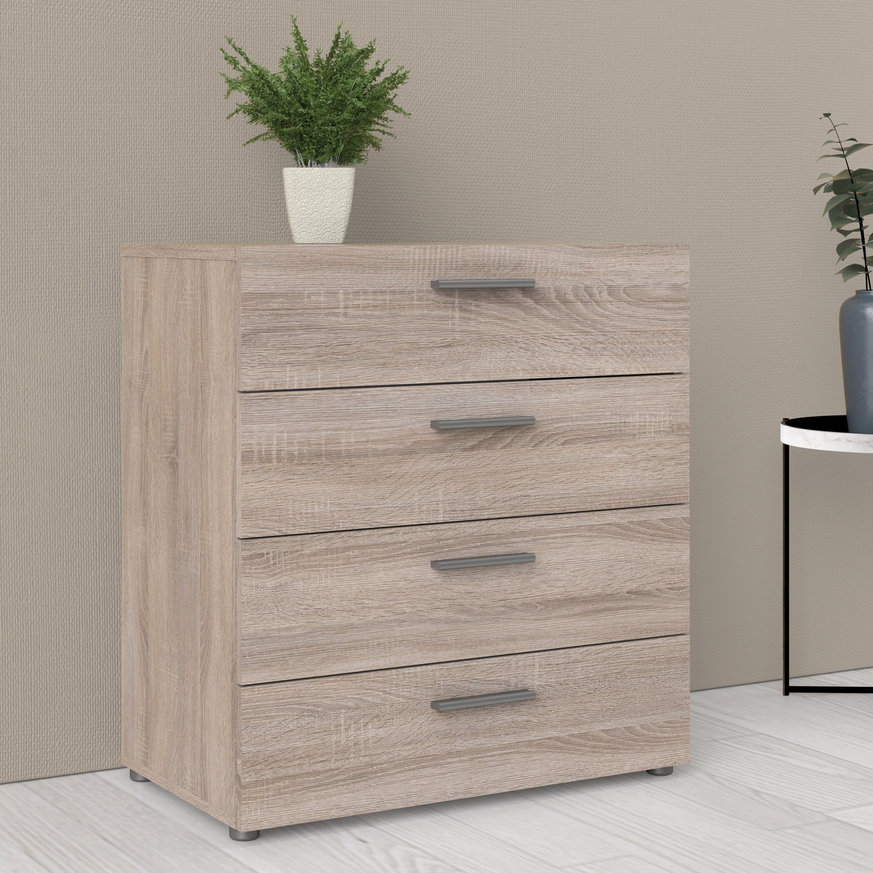 Pepe Truffle Oak Finish 4 Chest of Drawers | Lavishway UK