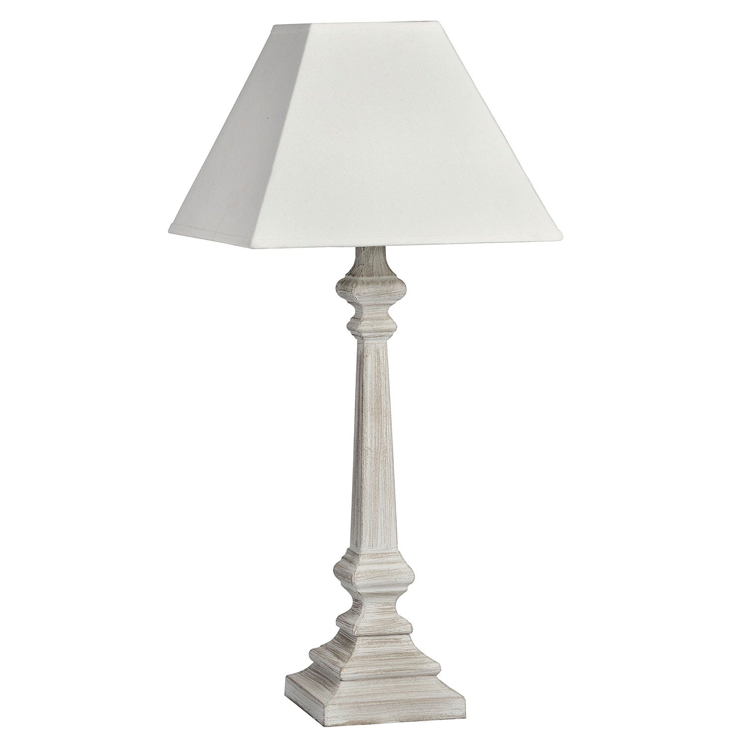 Pula White Wooden & Linen Floor Lamp | Lavishway UK