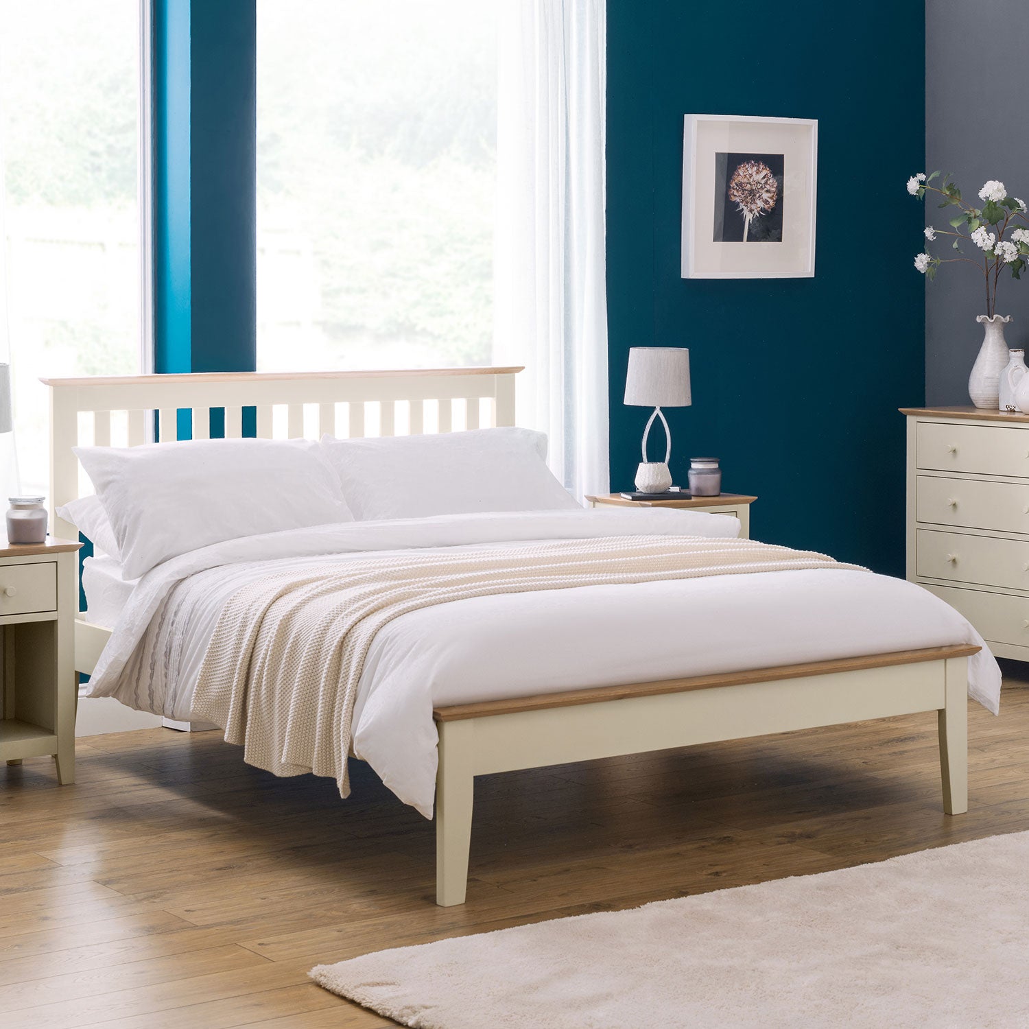 Salerno Solid Oak Shaker Bed Frame | Lavishway UK