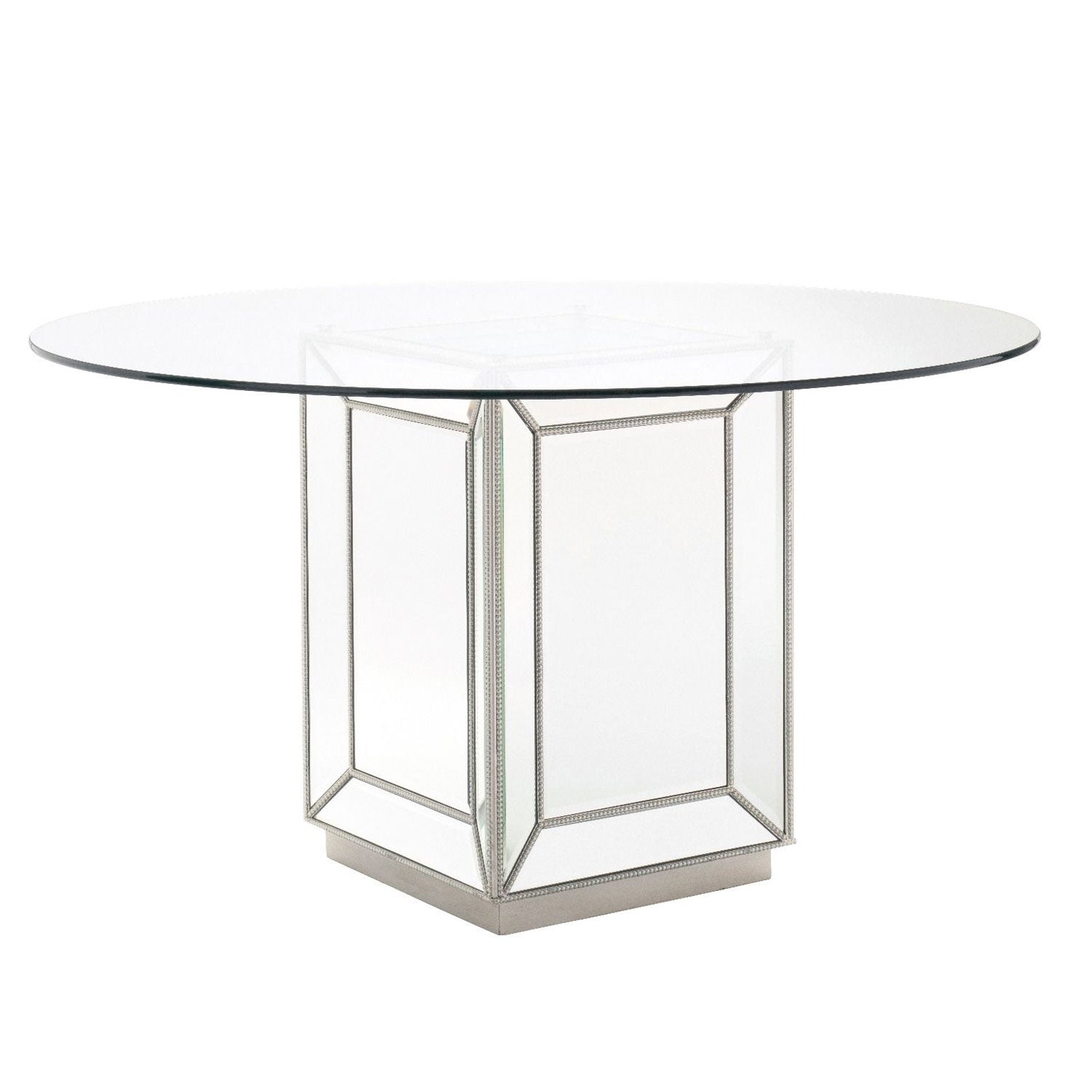 Sofia Silver Glass Top Round Dining Table | Lavishway UK