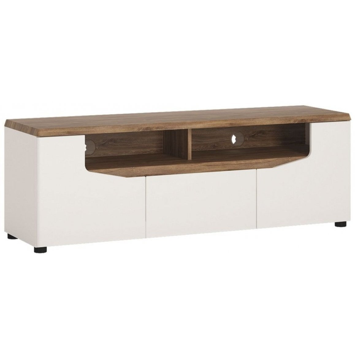 Toledo Oak & High Gloss TV Unit | Lavishway UK