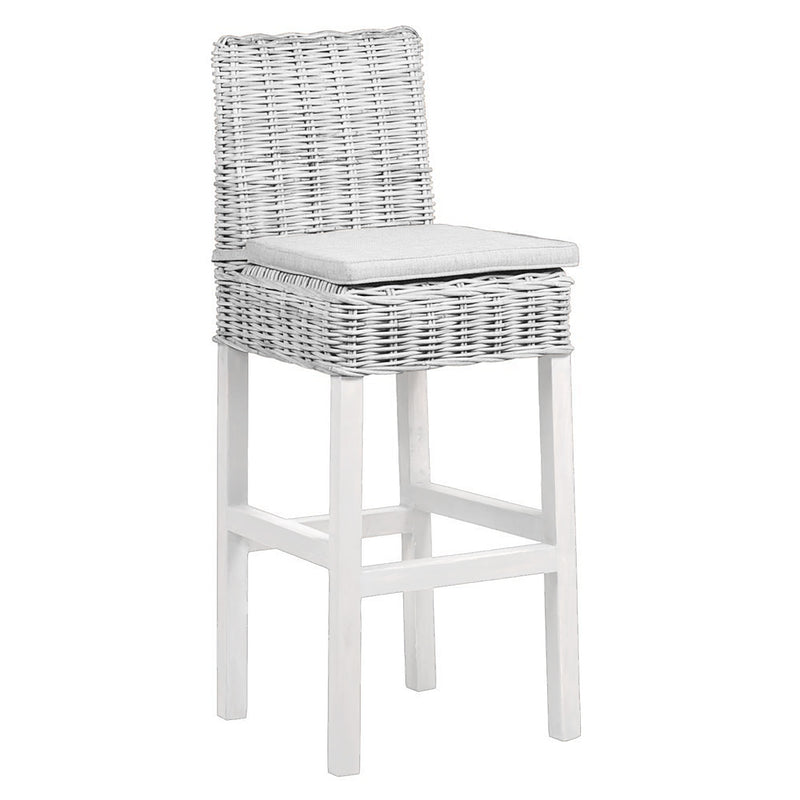 Wicklewood Wicker White Wash Bar Stool | Lavishway UK