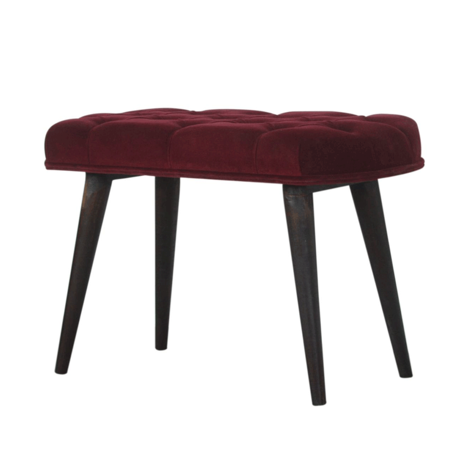 Seconique Wine Red Velvet Hallway Bench | Lavishway UK