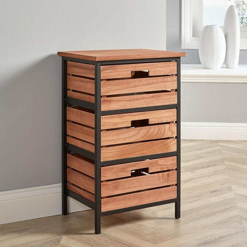 Wooden 3 Drawer Storage Unit Chest Drawers | Lavishway UK